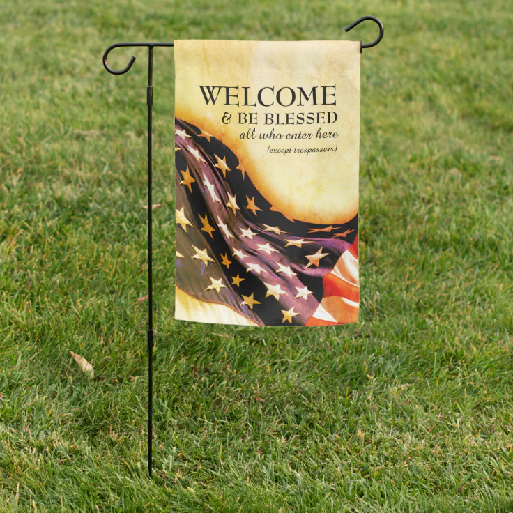 Vintage Patriotic USA Welcome Garden Flag | Zazzle