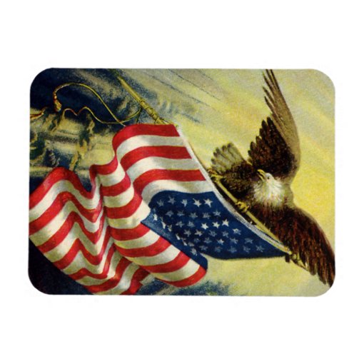 Vintage Patriotism, Patriotic Eagle American Flag Magnet | Zazzle