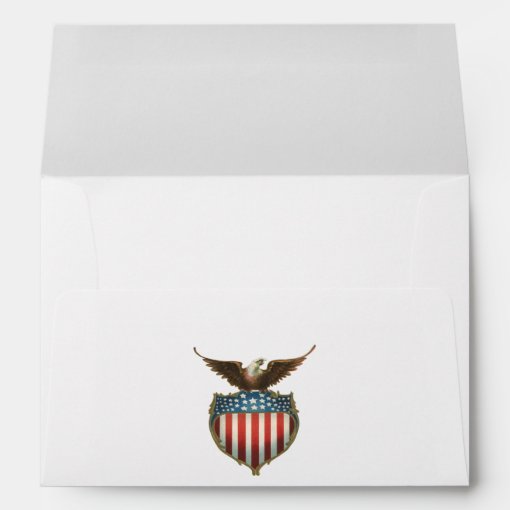 Vintage Patriotism, Proud Eagle over American Flag Envelope | Zazzle