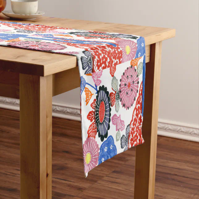 Vintage Pattern Bingata: Small cherry blossoms ... Short Table Runner ...
