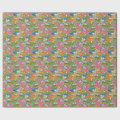Vintage pattern with cartoon animals wrapping paper | Zazzle