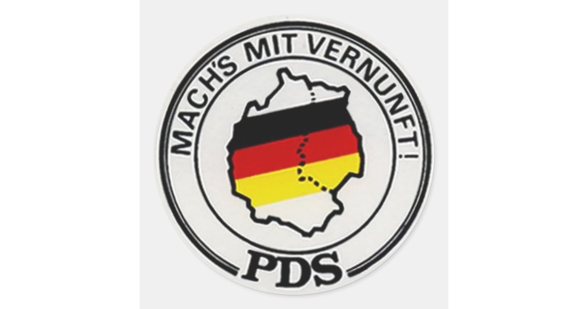 vintage PDS (old SED) 1990 elections ostalgie Classic Round Sticker ...