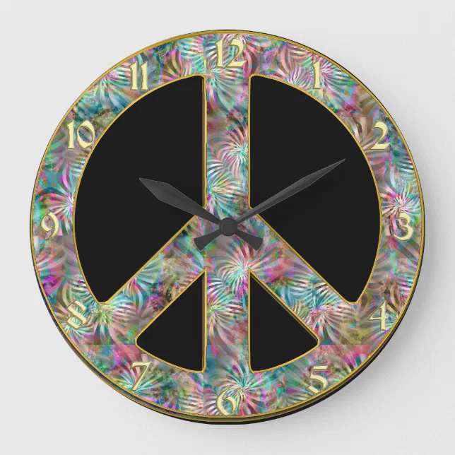 Vintage Peace Sign Clock | Zazzle