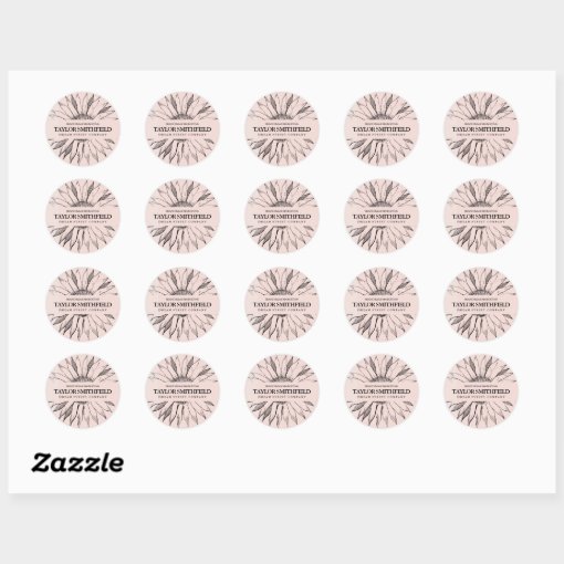 Vintage Peach Floral Sunflower Classic Round Sticker | Zazzle