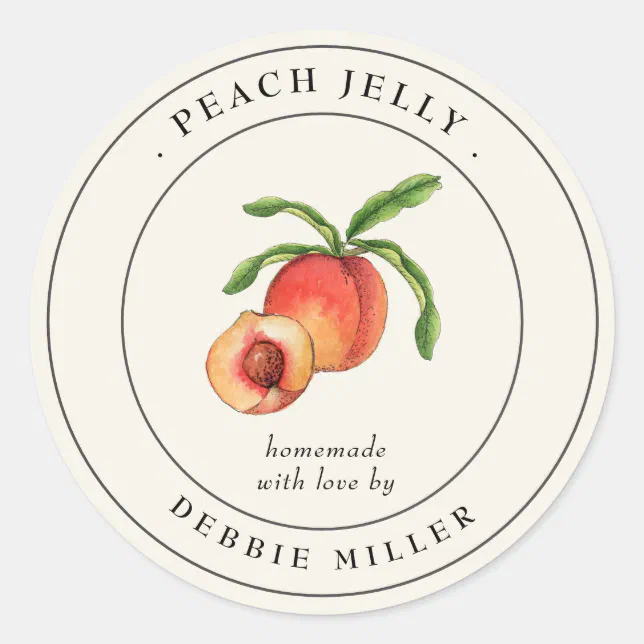 Vintage Peach Jelly canning Jar Label | Zazzle