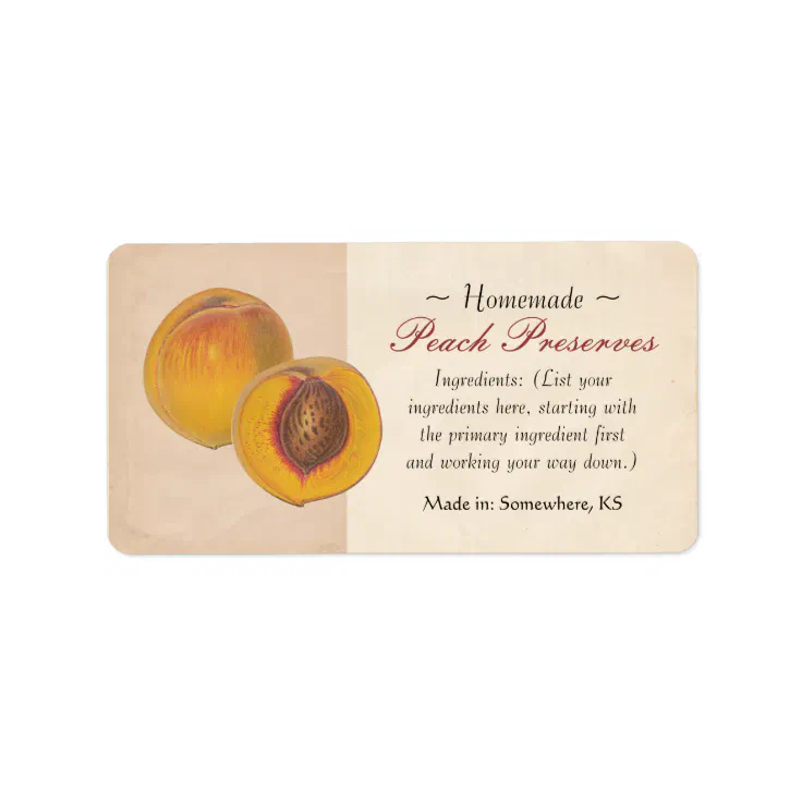 Vintage Peach Labels | Zazzle