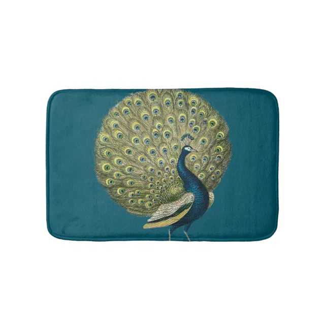 Vintage Peacock Bath Mat | Zazzle