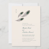 Vintage Peacock Feather Wedding Invitation | Zazzle