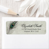 Vintage Peacock Feathers Label | Zazzle