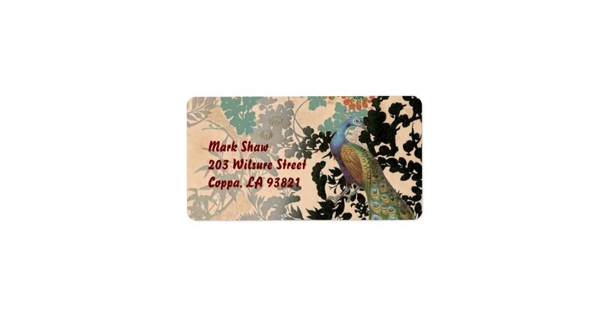 Vintage Peacock Label | Zazzle