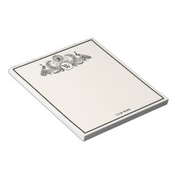 Vintage Peacocks Monogram Ivory BG Notepad | Zazzle