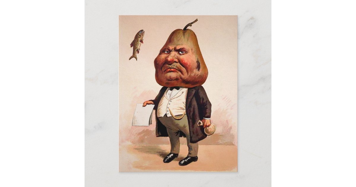 Vintage Pear Head Guy Postcard | Zazzle