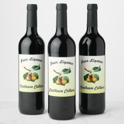Vintage Pear Wine Label | Zazzle