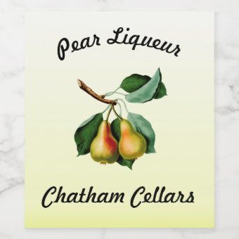 Vintage Pear Wine Label | Zazzle