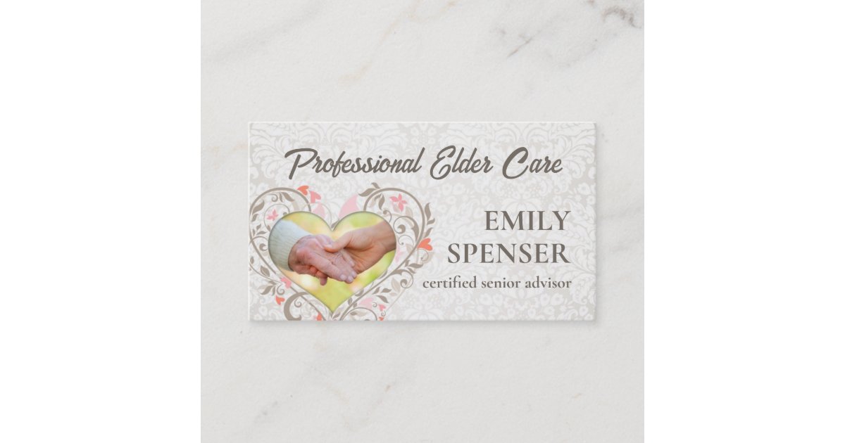 Vintage Pearl Elderly Care Business Card | Zazzle