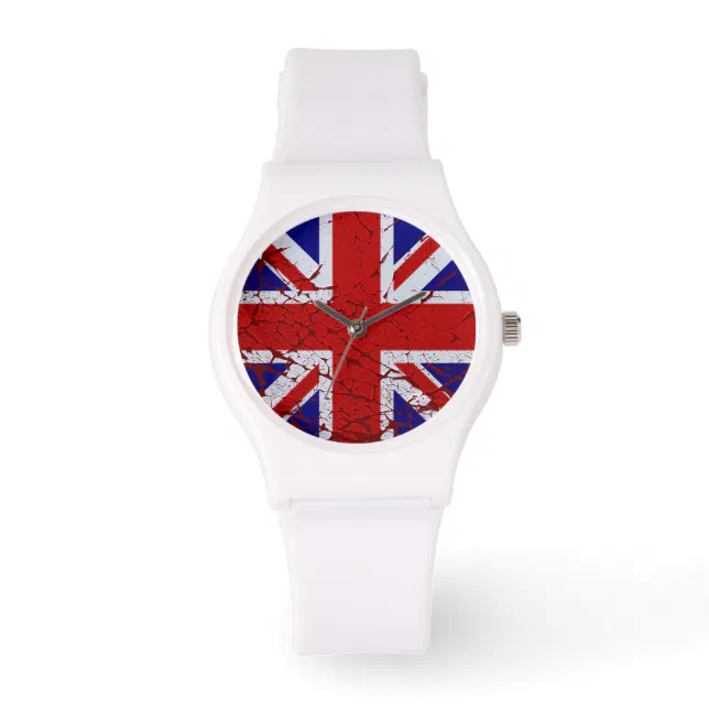 Vintage Peeling Paint Union Jack Flag Watch | Zazzle