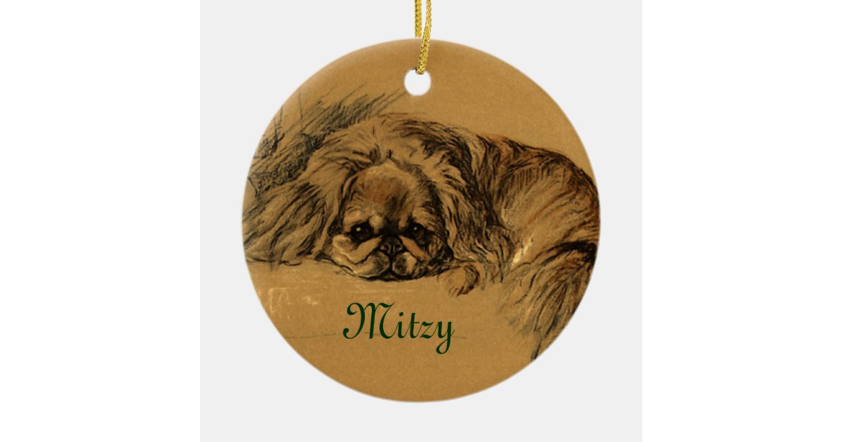 Vintage Pekingese Christmas Ornaments | Zazzle