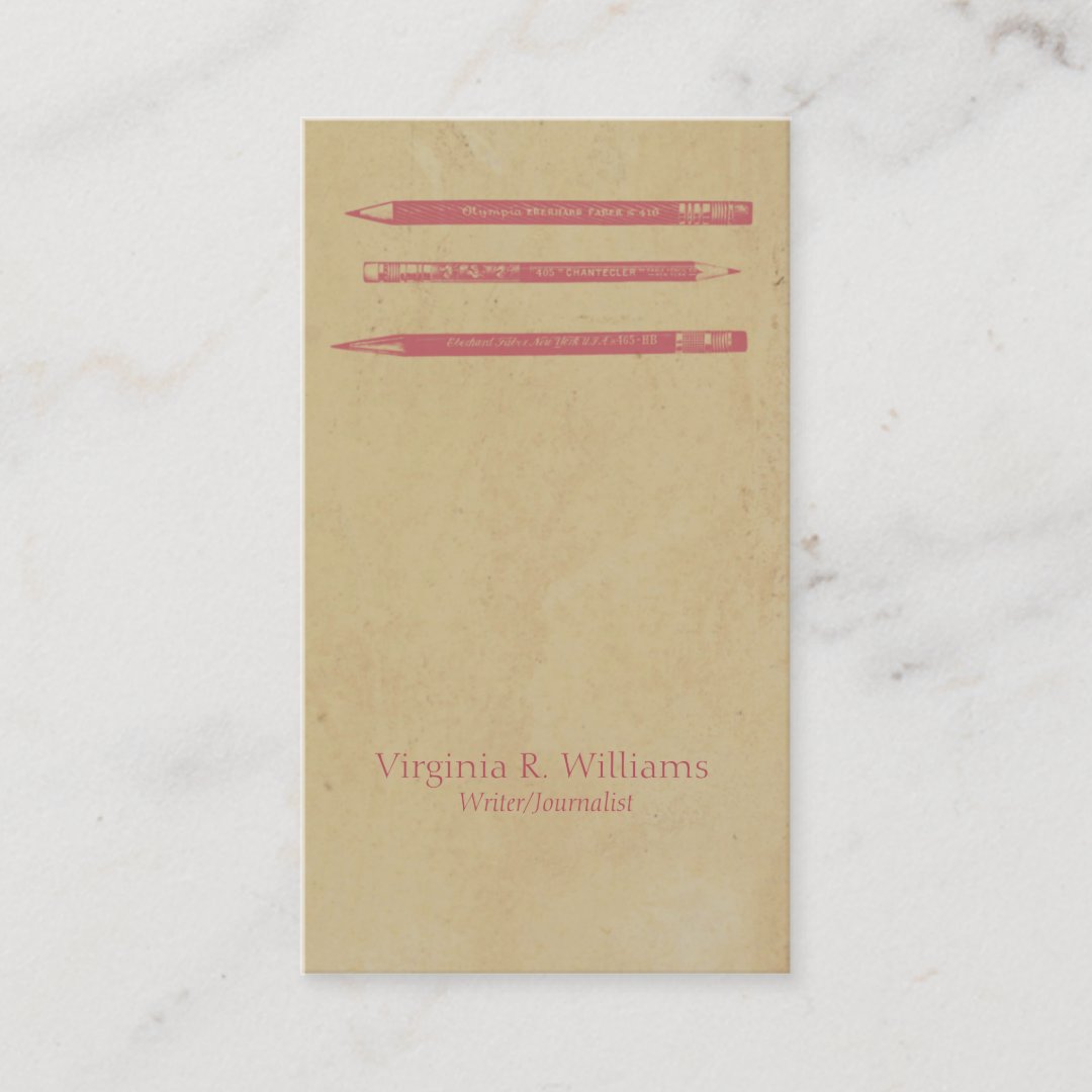 Vintage Pencils Business Card | Zazzle