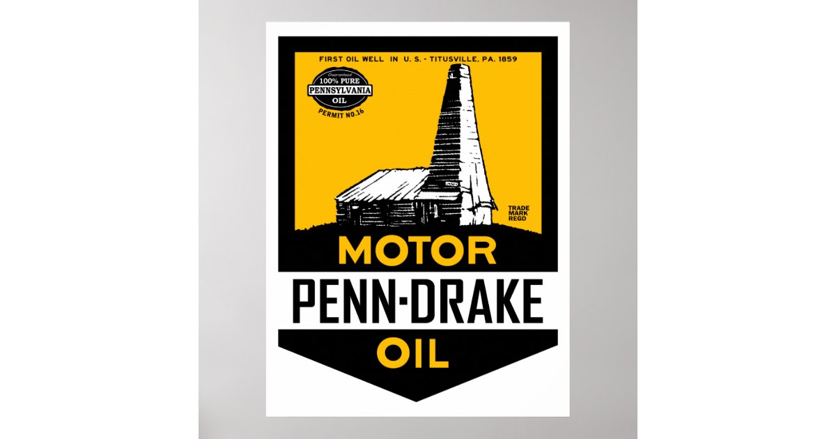 Vintage Penn Drake Motor Oil sign | Zazzle