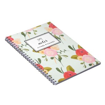 Vintage Peonies Pattern Personalized Notebook | Zazzle
