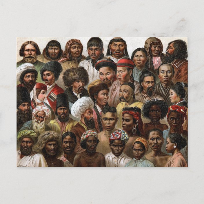 Vintage 'Peoples of Asia' C19 engraving Postcard | Zazzle.com
