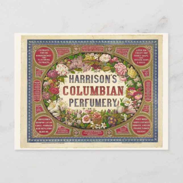 Vintage Perfume Label Postcard | Zazzle