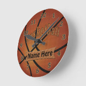 Vintage Personalized Basketball Clocks | Zazzle