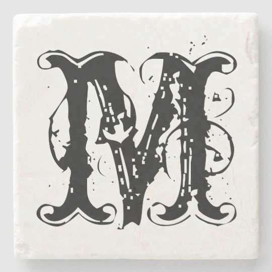 Vintage personalized monogram letter stone coaster | Zazzle.com