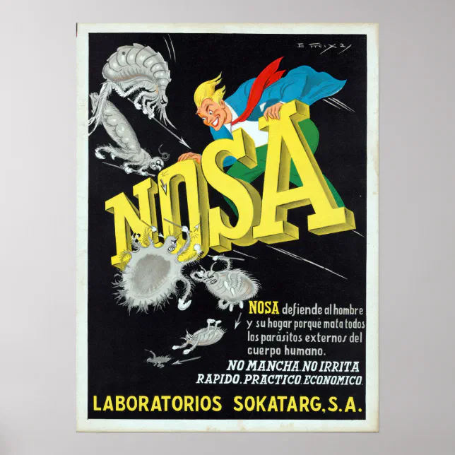 Vintage Pest Control Advertisement Poster | Zazzle