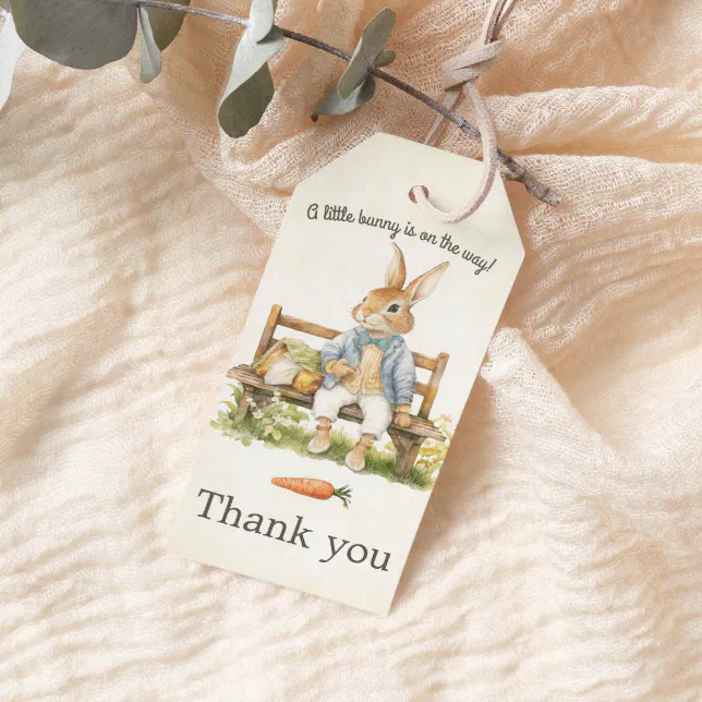 Vintage Peter Rabbit Baby Shower Thank you Gift Tags | Zazzle
