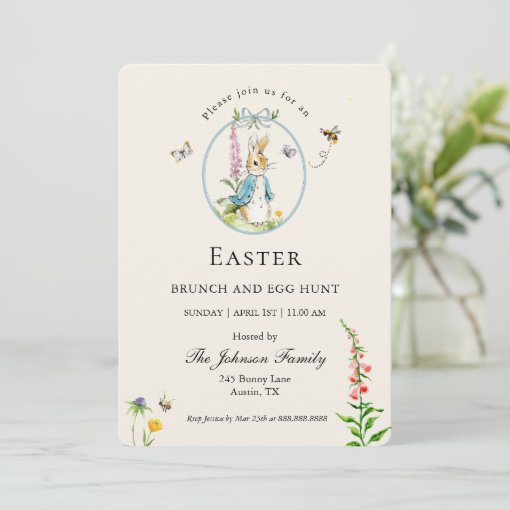 Vintage Peter Rabbit Easter brunch Invitation | Zazzle