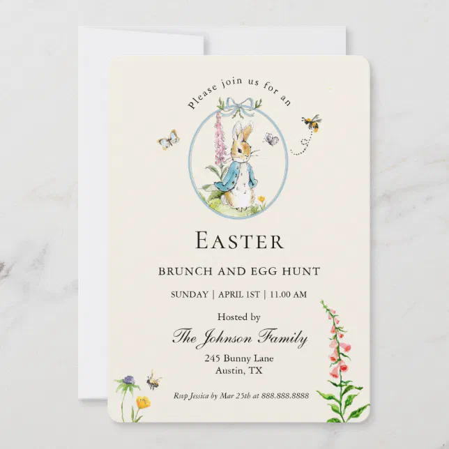 Vintage Peter Rabbit Easter brunch Invitation | Zazzle