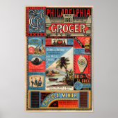 Vintage Philadelphia Grocer Advertisement Poster | Zazzle