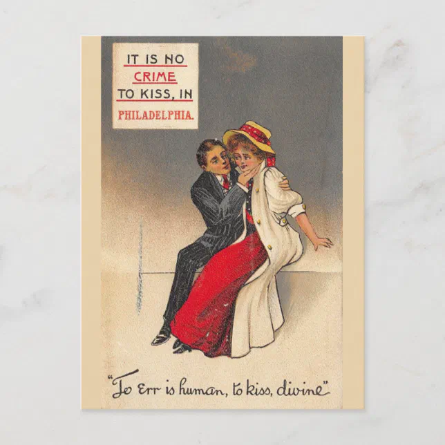 Vintage Philadelphia Pennsylvania Kiss Postcard | Zazzle