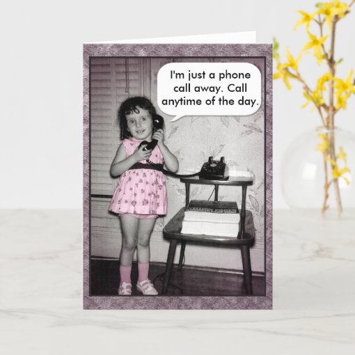 Vintage Photo Custom Phone Call Away Card | Zazzle