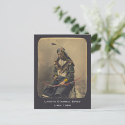 Vintage Photo Native American Lakota Indian Chief Postcard | Zazzle