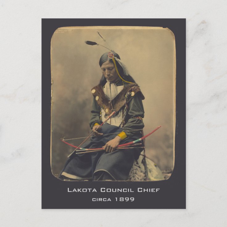 Vintage Photo Native American Lakota Indian Chief Postcard | Zazzle