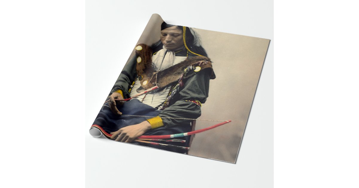 Vintage Photo Native American Lakota Indian Chief Wrapping Paper | Zazzle