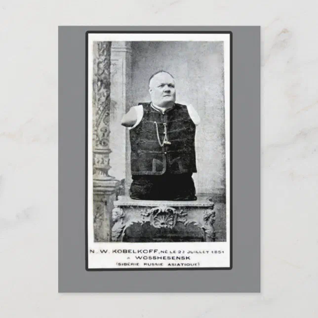 Vintage Photo of Armless and Legless Man Postcard | Zazzle
