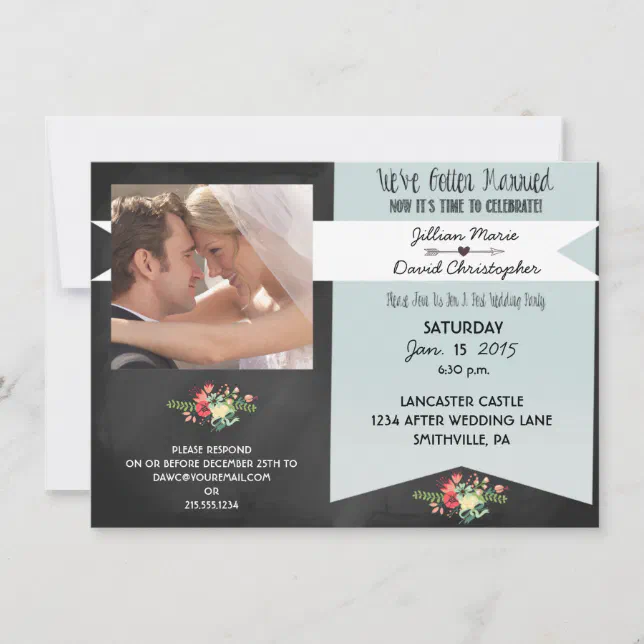 Vintage Photo Post Wedding Party Invitation Zazzle vintage-photo-post-wedding-party-invitation-zazzle