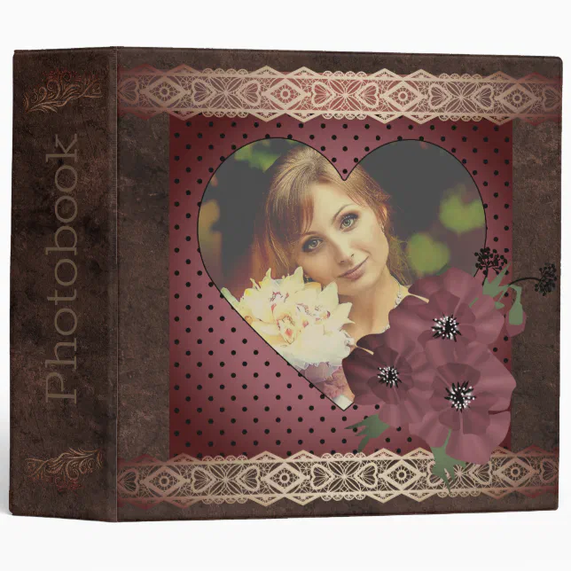 Vintage Photobook, photo, your photo, photo album, 3 Ring Binder | Zazzle