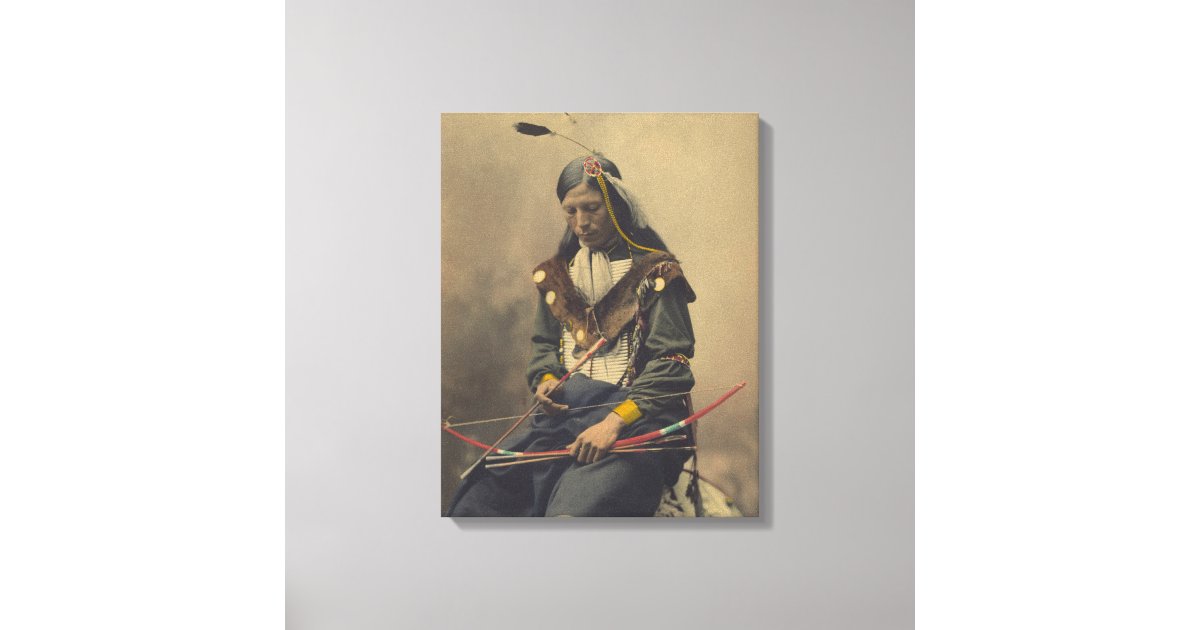 Vintage Photograph of Cherokee Man with Bow Canvas Print | Zazzle