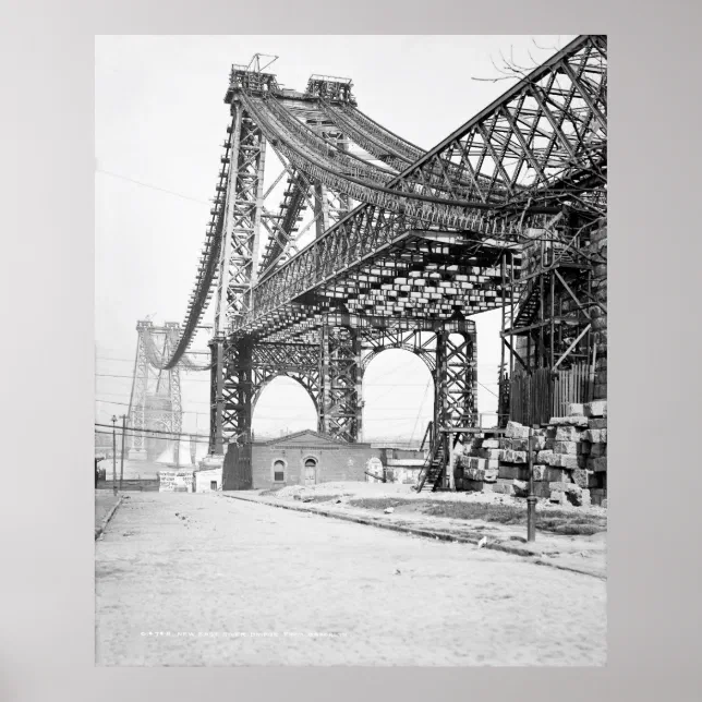 Vintage Photograph of the Williamsburg Bridge Poster | Zazzle