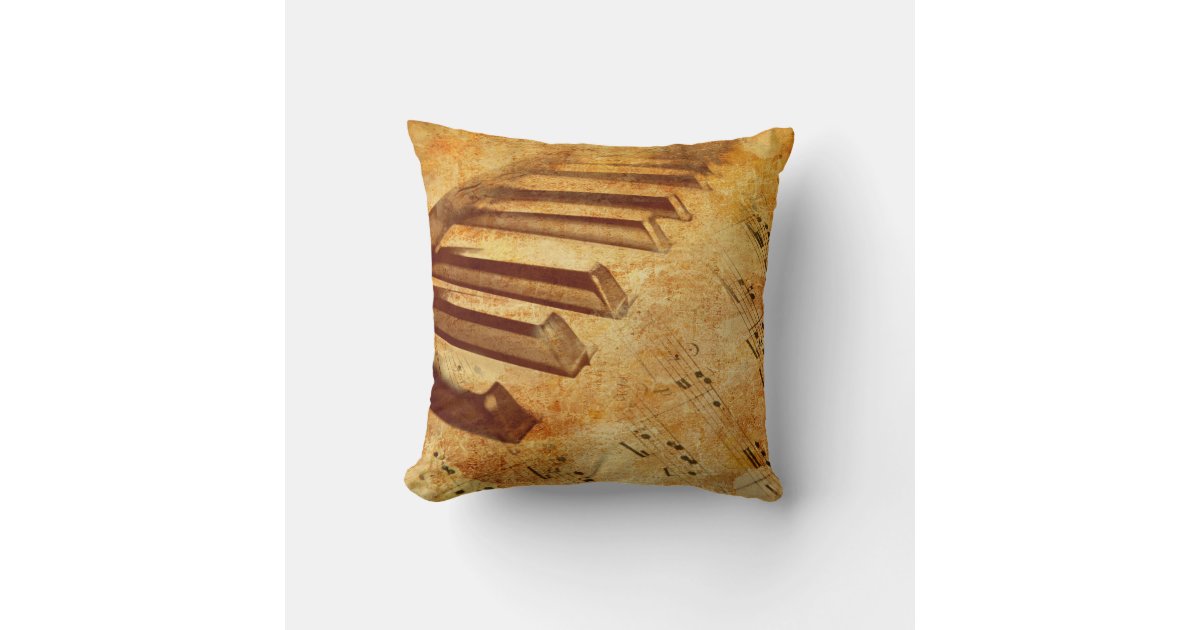 Vintage Piano Keys Decorative Pillow | Zazzle