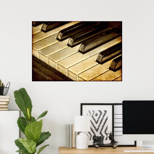 Vintage Piano Keys Poster | Zazzle