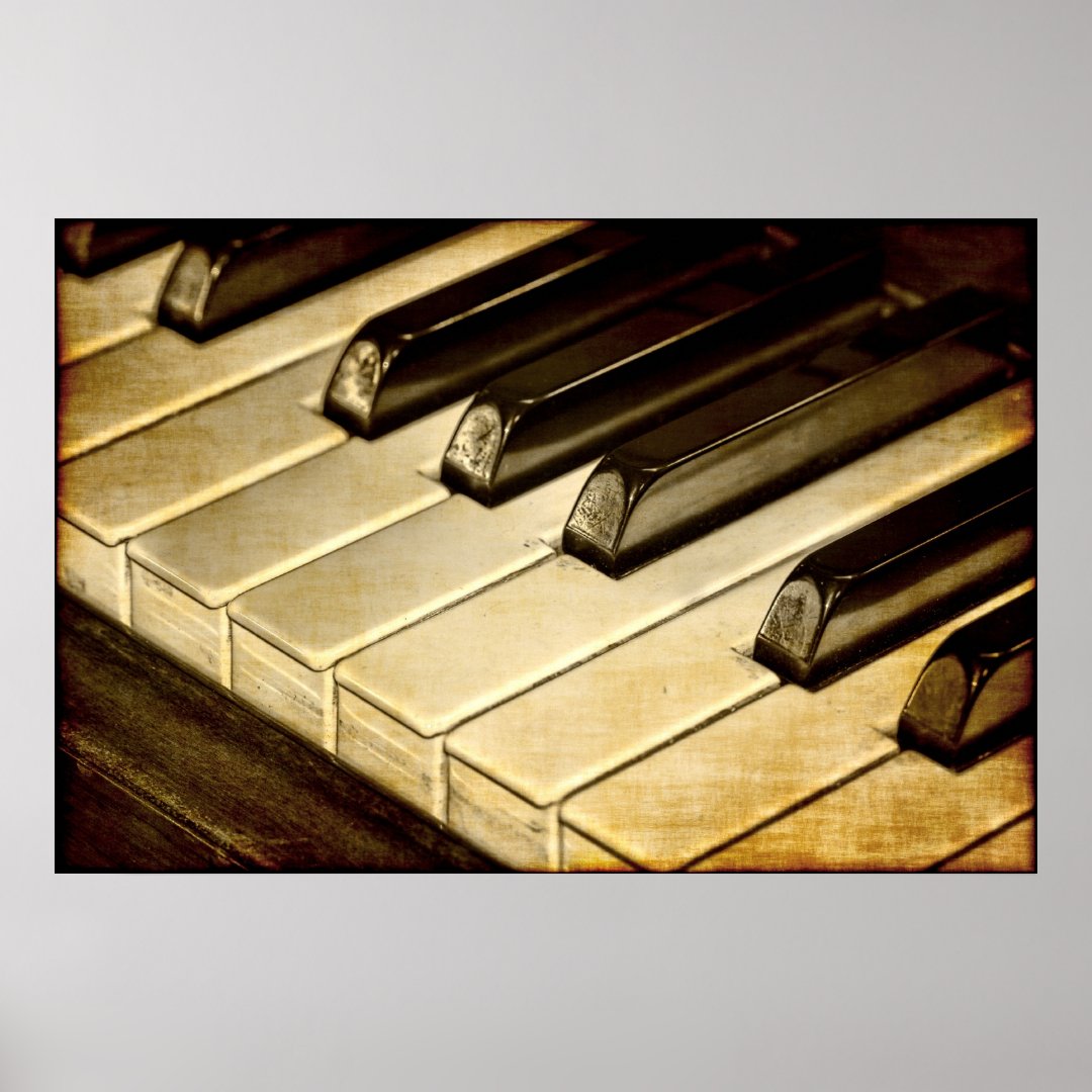 Vintage Piano Keys Poster | Zazzle