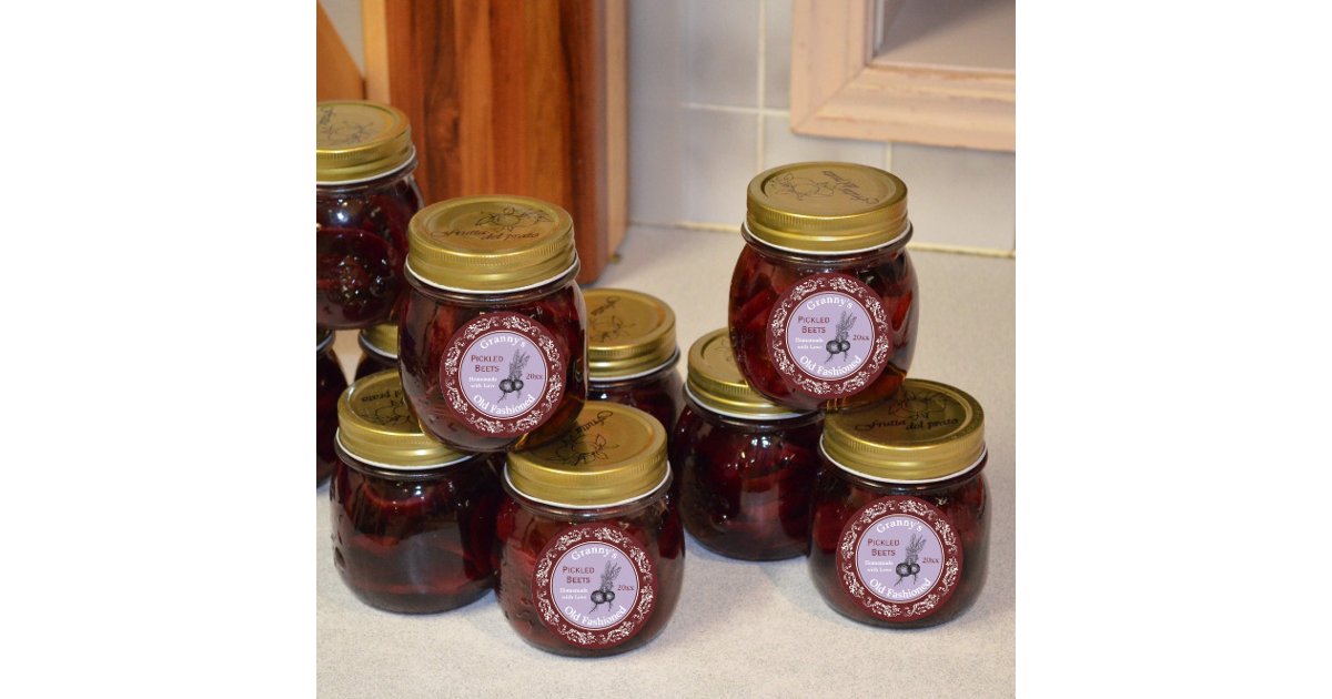 Vintage Pickled Beets Dated Custom Label Dark | Zazzle