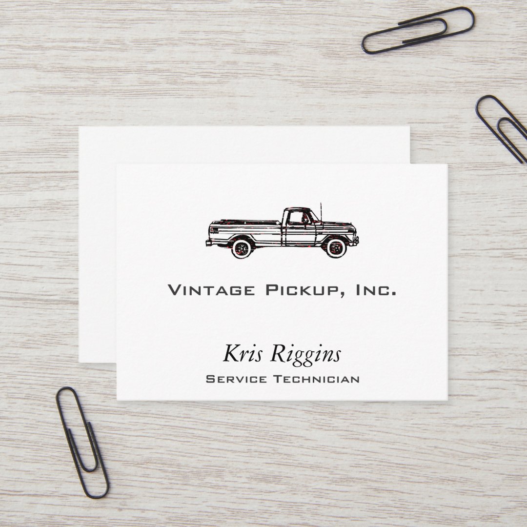 Vintage Pickup Business Card | Zazzle