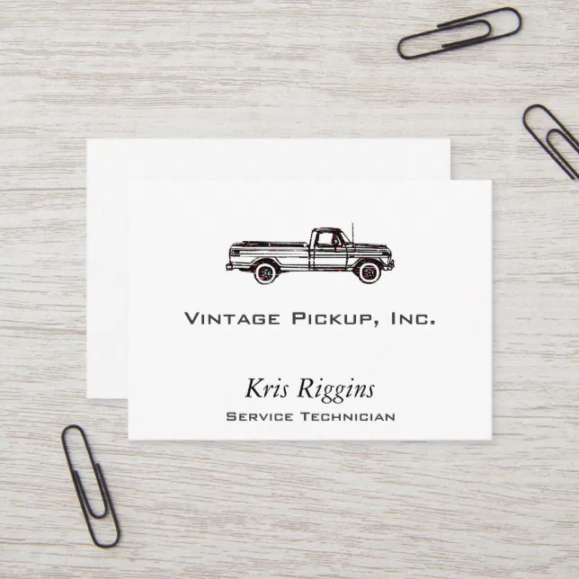 Vintage Pickup Business Card | Zazzle