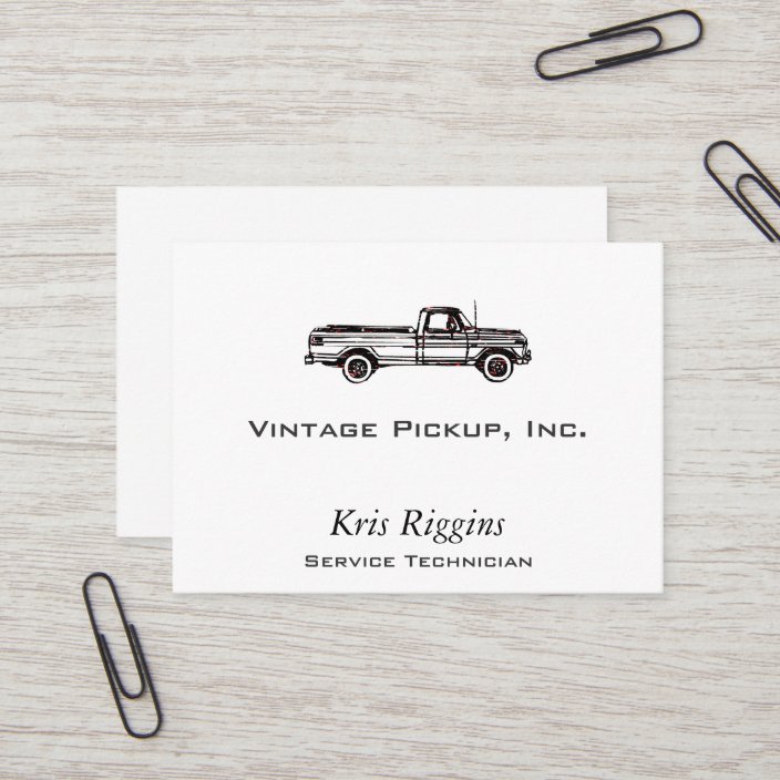 Vintage Pickup Business Card | Zazzle.com